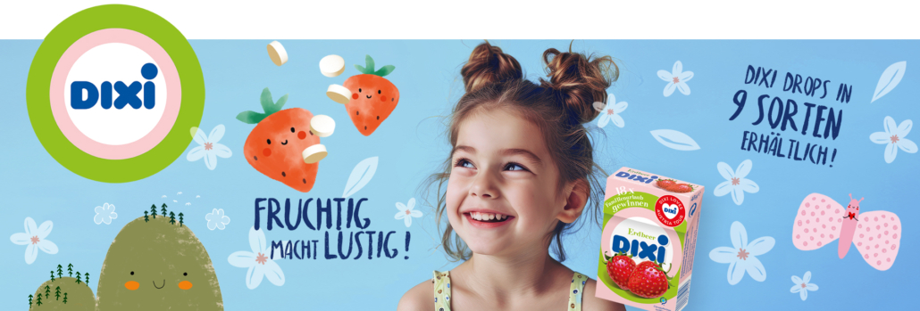 DIXI Traubenzucker – Fruchtige Traubenzucker-Drops